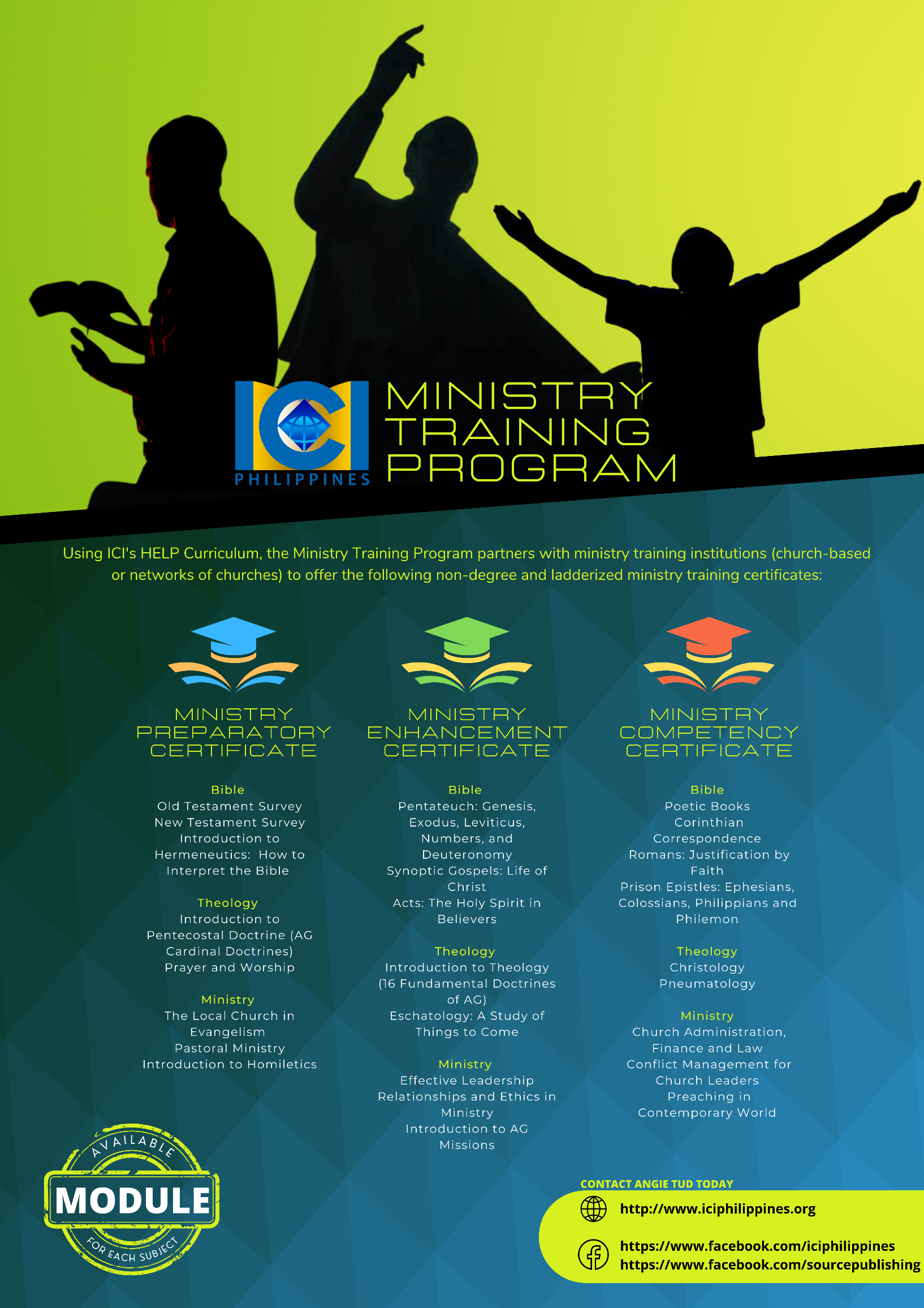 MINISTRY TRAINING PROGRAM – ICI Ministries Foundation, Inc